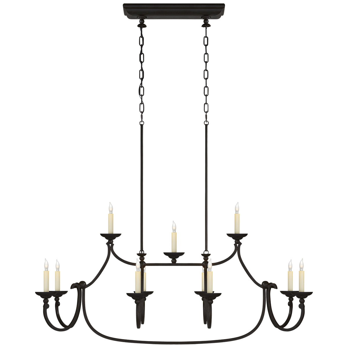 Visual Comfort Signature (CHC 5495) Flemish 11-Light Linear Pendant ...